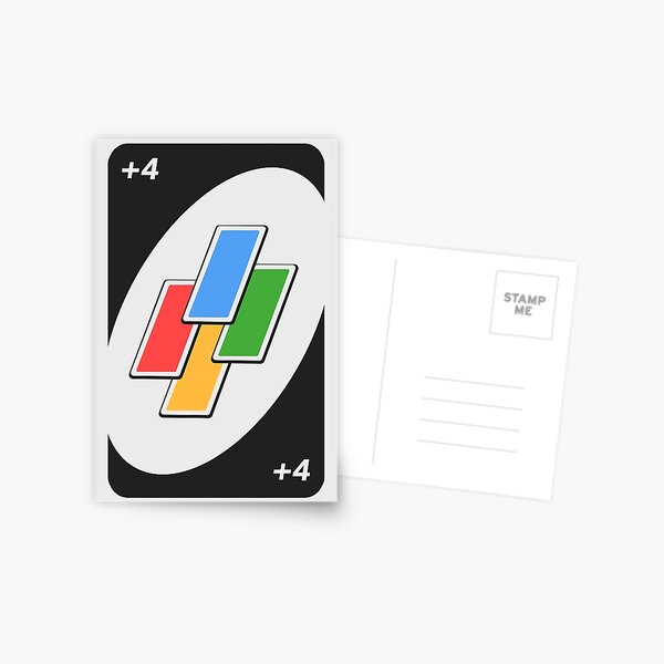 "Plus Four Uno Card" Postcard for Sale by Goath | Redbubble