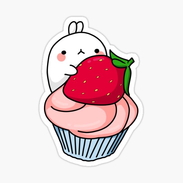 "Strawberry cupcake" Sticker for Sale by miriart | Redbubble