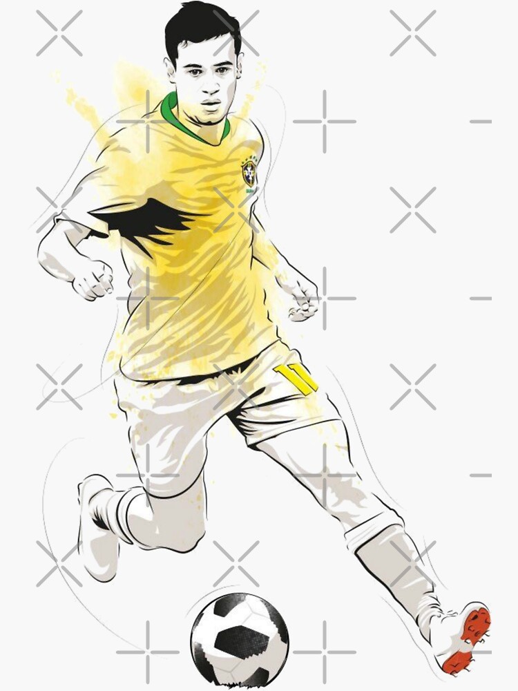 "Coutinho Drawing Watercolor" Sticker for Sale by hendrekimata | Redbubble