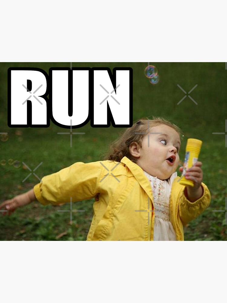 "RUN meme" Sticker for Sale by SplendidArt | Redbubble