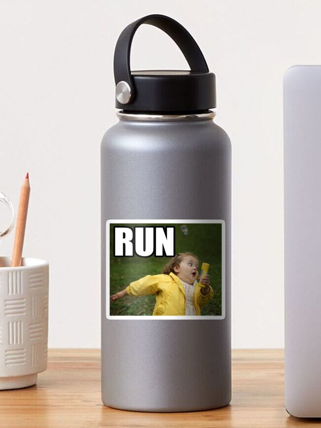 "RUN meme" Sticker for Sale by SplendidArt | Redbubble