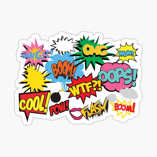 "Pop Art, Digital Art, Old Comic Bundle" Sticker by Bestprintdesign ...