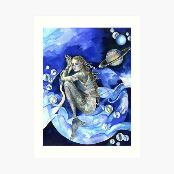 "Blue Mermaid." Art Print for Sale by FanitsaArt | Redbubble