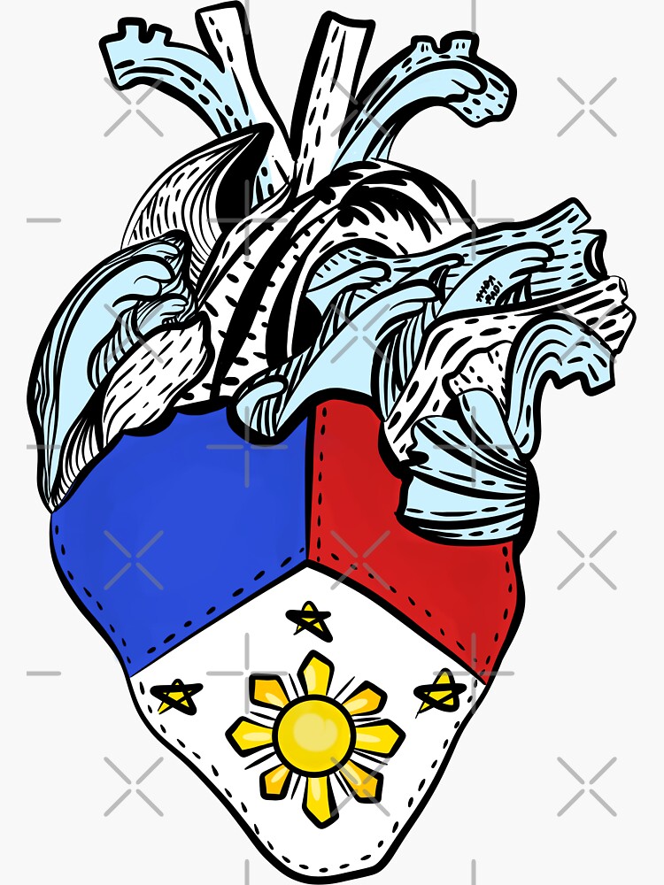 "FILIPINO HEART PUSONG PINOY POCKET DESIGN" Sticker for Sale by ...