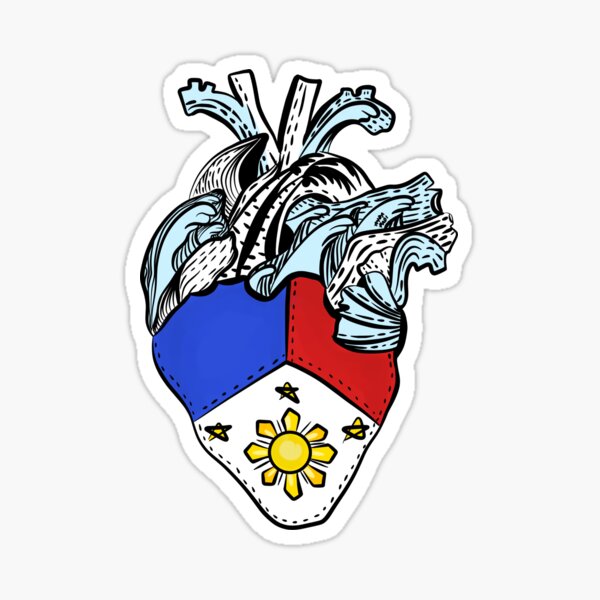 "FILIPINO HEART PUSONG PINOY POCKET DESIGN" Sticker for Sale by ...
