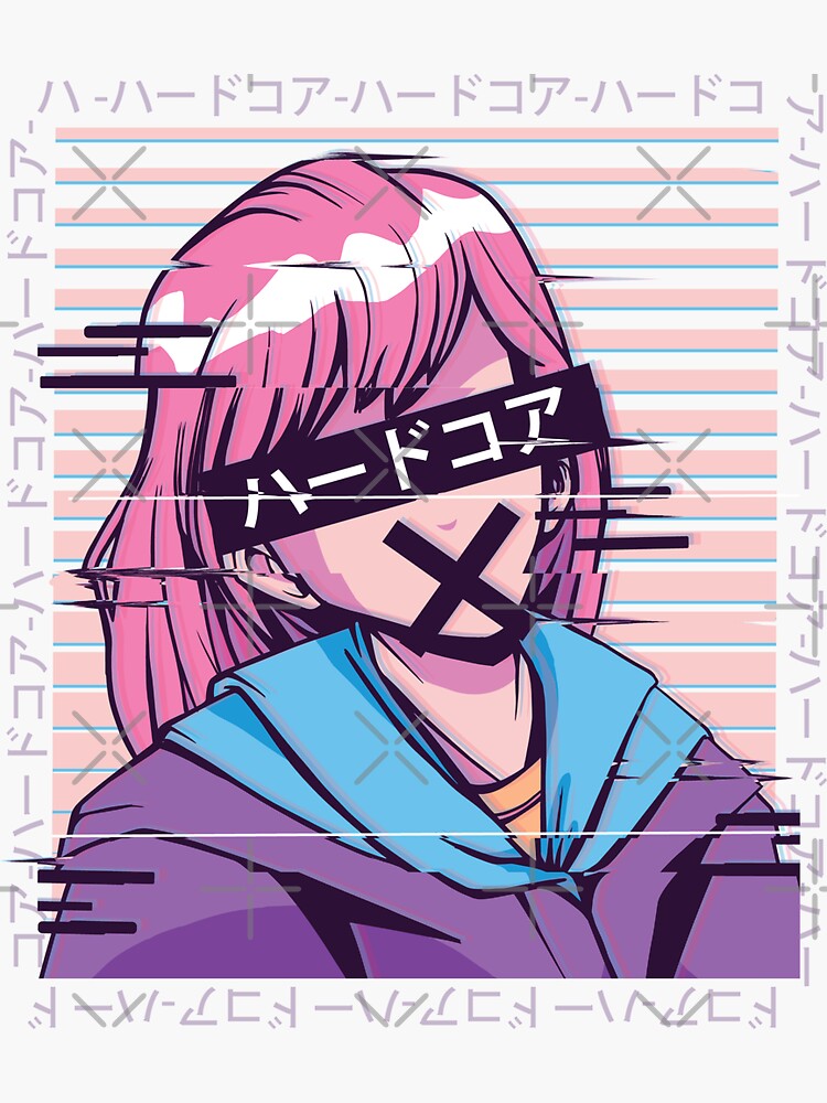 "Manga anime girl censorship" Sticker by DerSenat | Redbubble