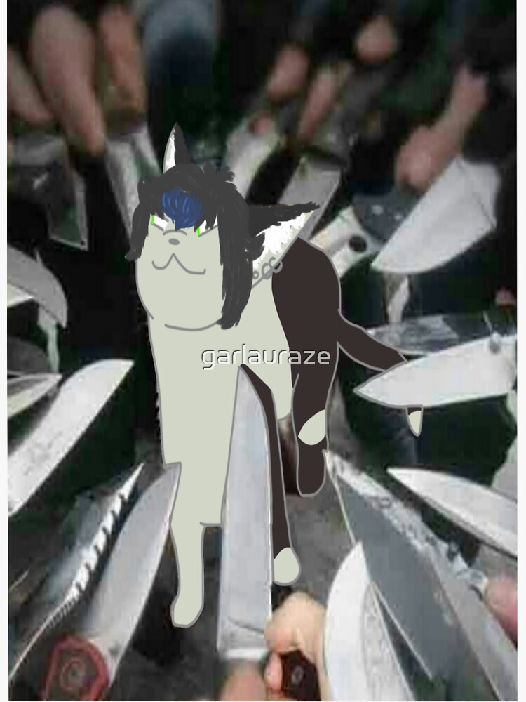 "Ein knife cat" Sticker for Sale by garlauraze | Redbubble