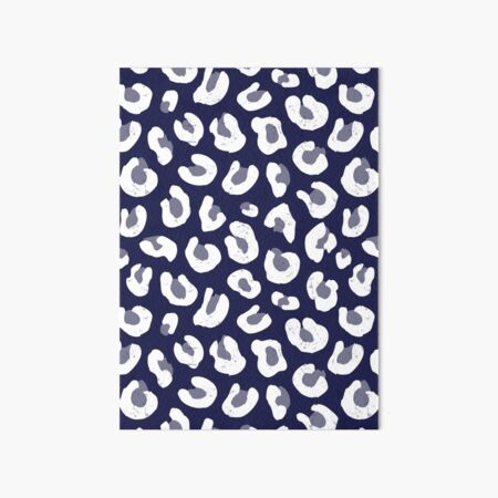 "Leopard Print - Navy Blue and White " Art Board Print for Sale by ...