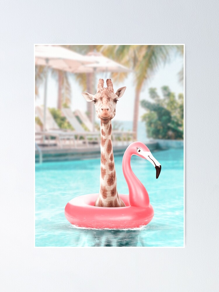 "Giraffe in a swimming pool" Poster by feelingartbr | Redbubble