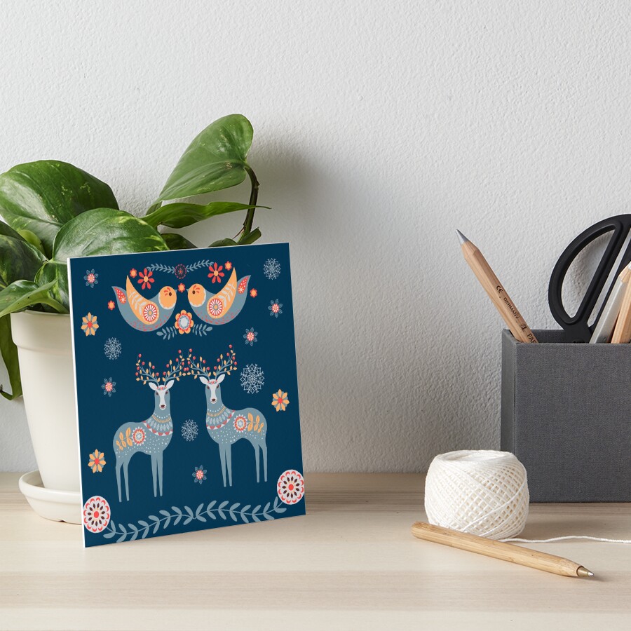 "Nordic Winter Blue" Art Board Print for Sale by mariaheyens | Redbubble