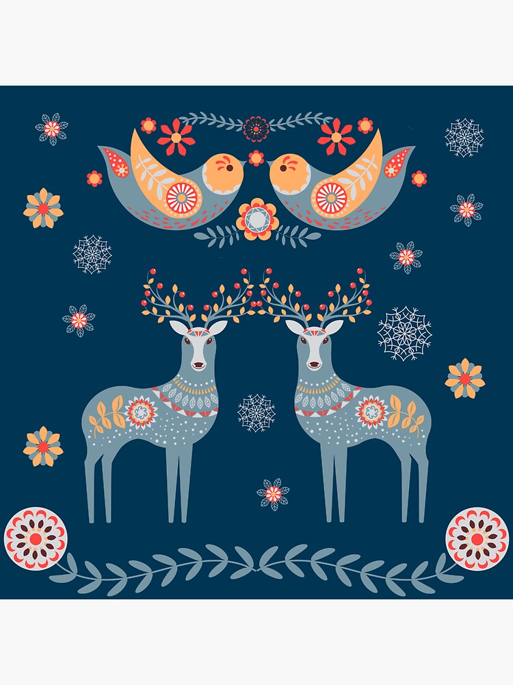 "Nordic Winter Blue" Sticker for Sale by mariaheyens | Redbubble