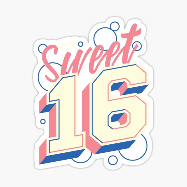 "sweet 16 " Sticker for Sale by pirminio | Redbubble