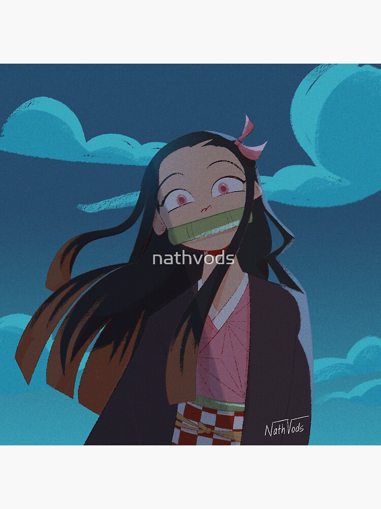 "Nezuko - Blue" Sticker by nathvods | Redbubble