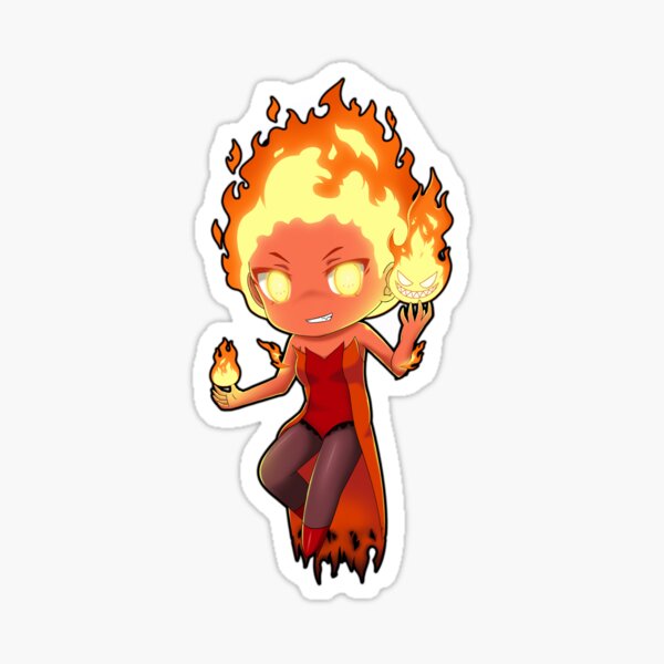 "Chibi Fire Elemental" Sticker for Sale by AetherHub | Redbubble
