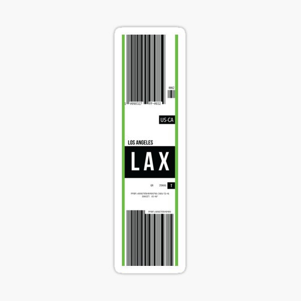 "LAX, Los Angeles travel design featuring airline baggage ticket ...