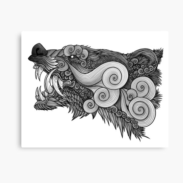 "ink oni bear " Canvas Print for Sale by XioXio55 | Redbubble