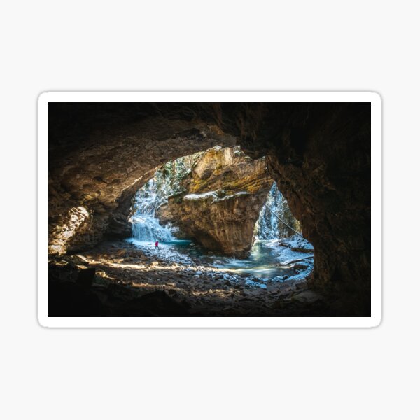 "Man Exploring Hidden Cave" Sticker by Dwatson810 | Redbubble