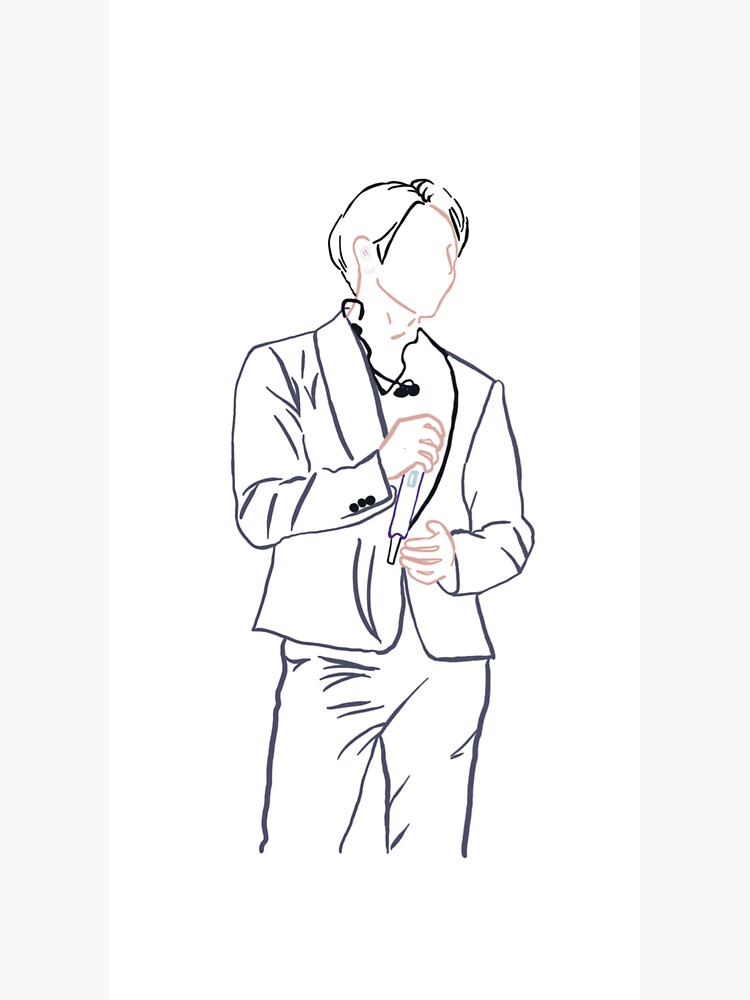 "Bts jungkook line art" Sticker for Sale by susann0708 | Redbubble