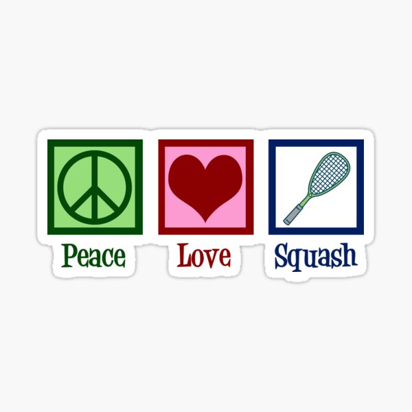 "Peace Love Squash" Sticker for Sale by elishamarie28 | Redbubble