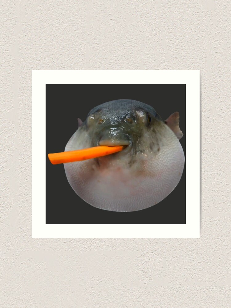 "Pufferfish Eating Carrot Meme" Art Print by Goath | Redbubble