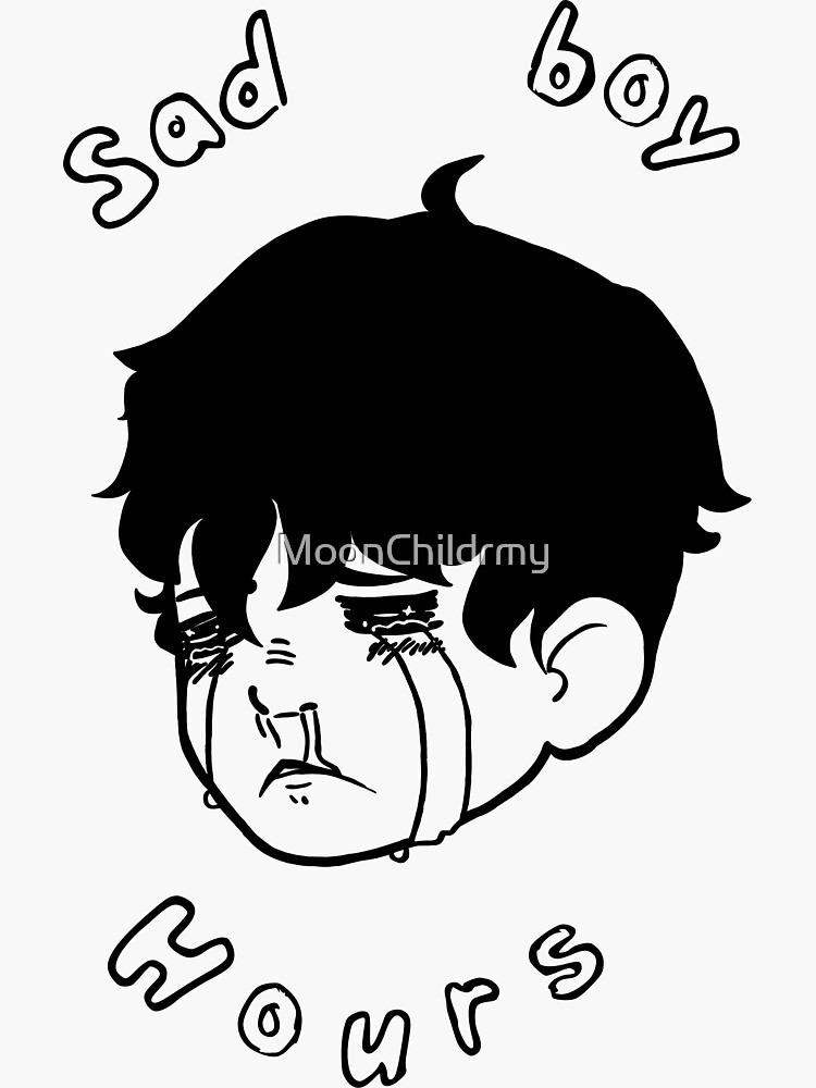 "Sad boy " Sticker for Sale by MoonChildrmy | Redbubble