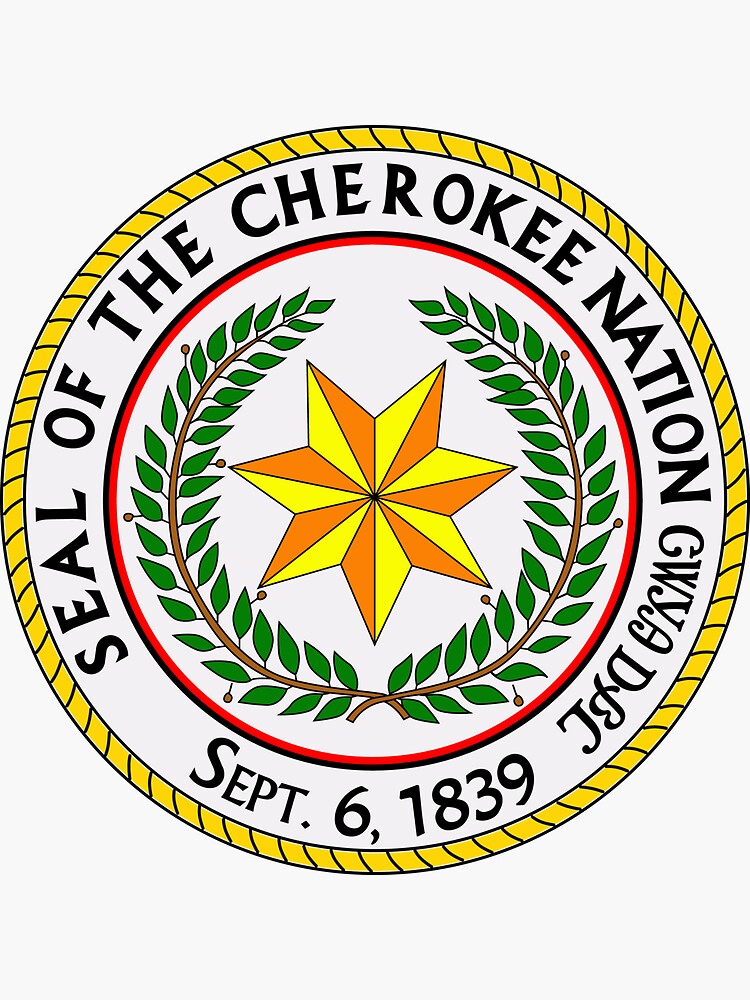 "Seal of the Cherokee Nation Cherokee Native American Pride" Sticker ...