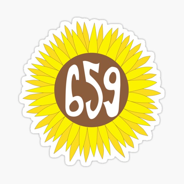 "Hand Drawn Alabama Sunflower 659 Area Code" Sticker by itsrturn ...