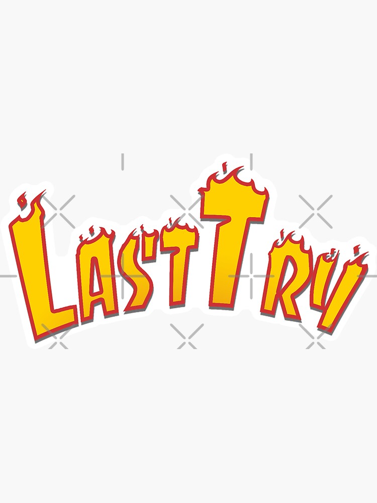 "LAST TRY THRASHER- Skateboard Shirt/Sticker" Sticker by Chiposaurus ...