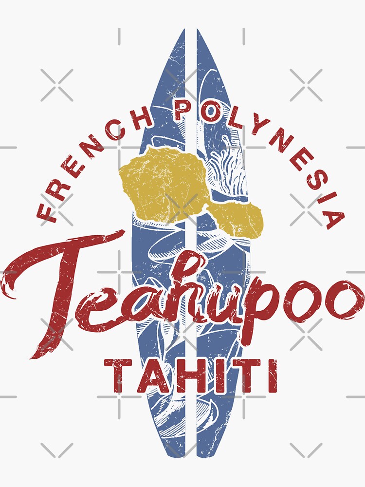 "Tahiti Teahupoo Surfing French Polynesian Vintage " Sticker for Sale ...
