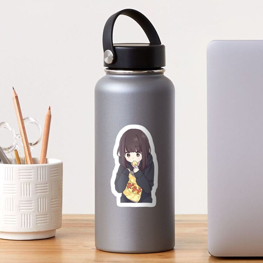 "Anime Girl Eating" Sticker by coleturners | Redbubble