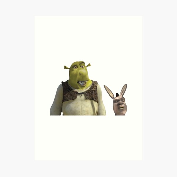 "cursed shrek and donkey " Art Print for Sale by chardesigns | Redbubble