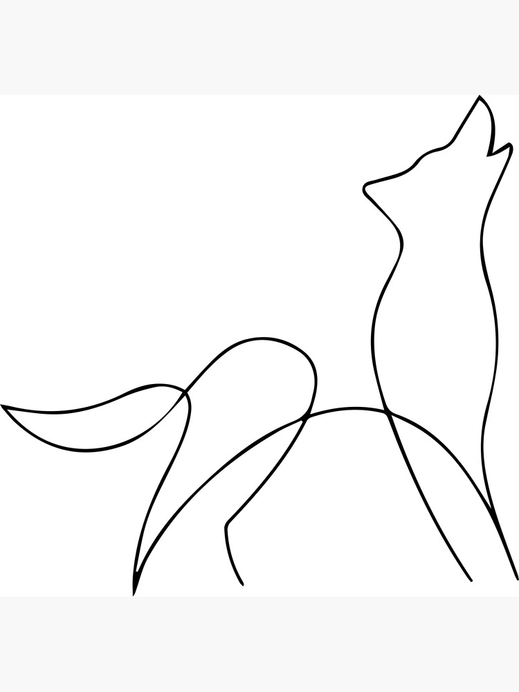 Impression photo « Loup - One Line - Un trait - Dessin au trait », par ...