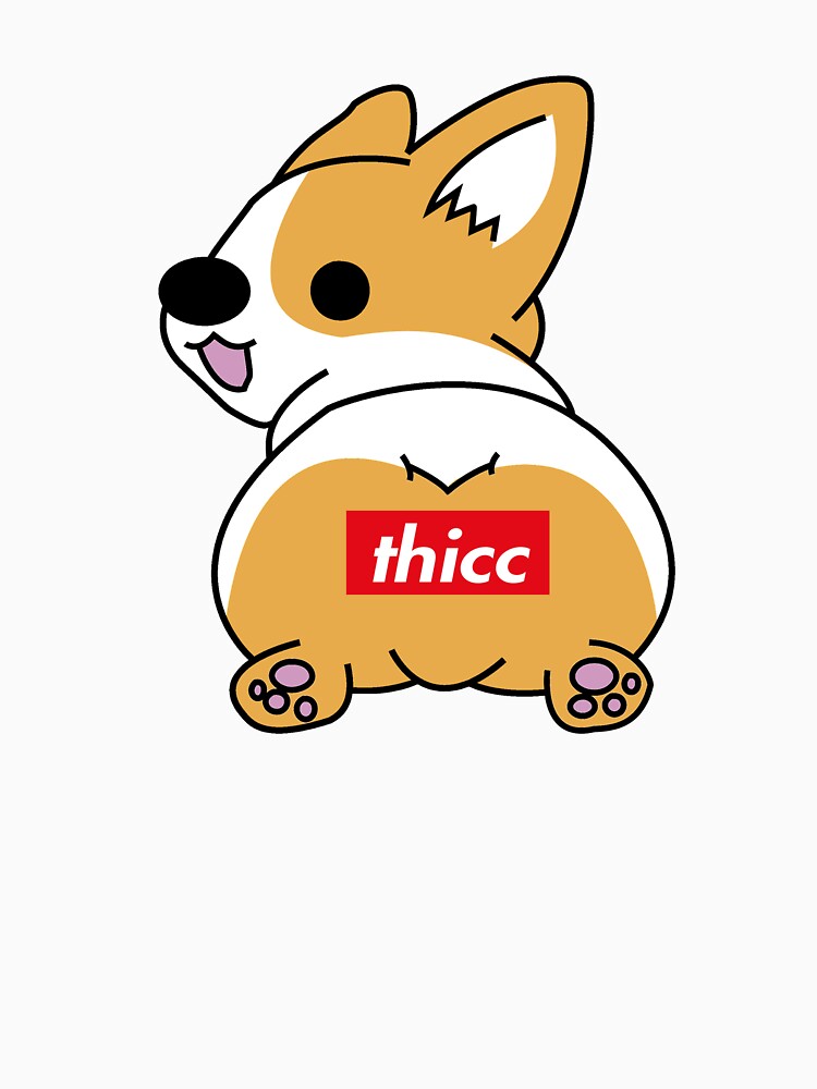 "Thicc Corgi Butt" T-shirt for Sale by Shirtschmiede | Redbubble | dog ...