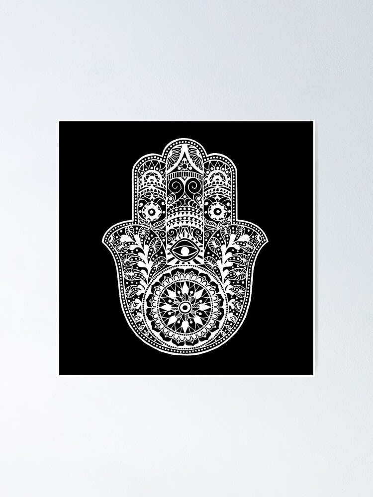 "White Hamsa Hand" Poster by maryedenoa | Redbubble
