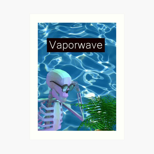 "Vaporwave Skeleton - Trippy Plant" Art Print by VaporSauce | Redbubble