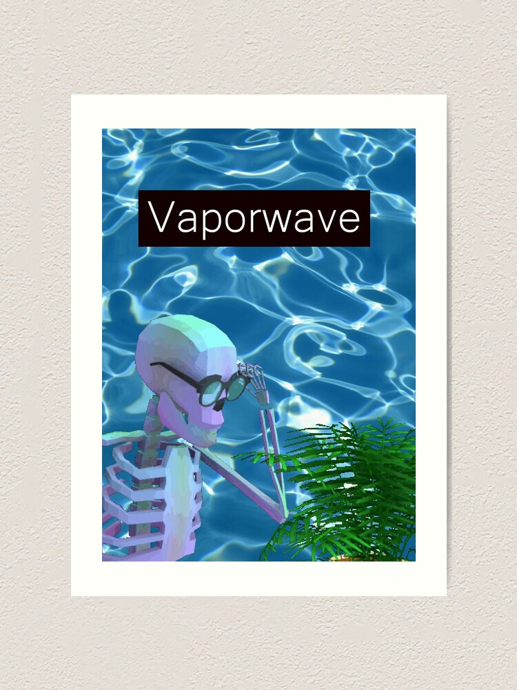 "Vaporwave Skeleton - Trippy Plant" Art Print by VaporSauce | Redbubble