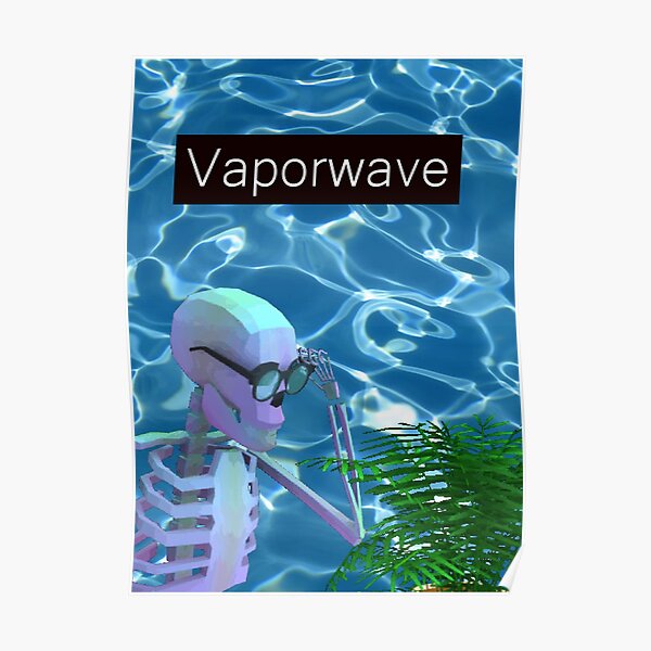 "Vaporwave Skeleton - Trippy Plant" Poster by VaporSauce | Redbubble