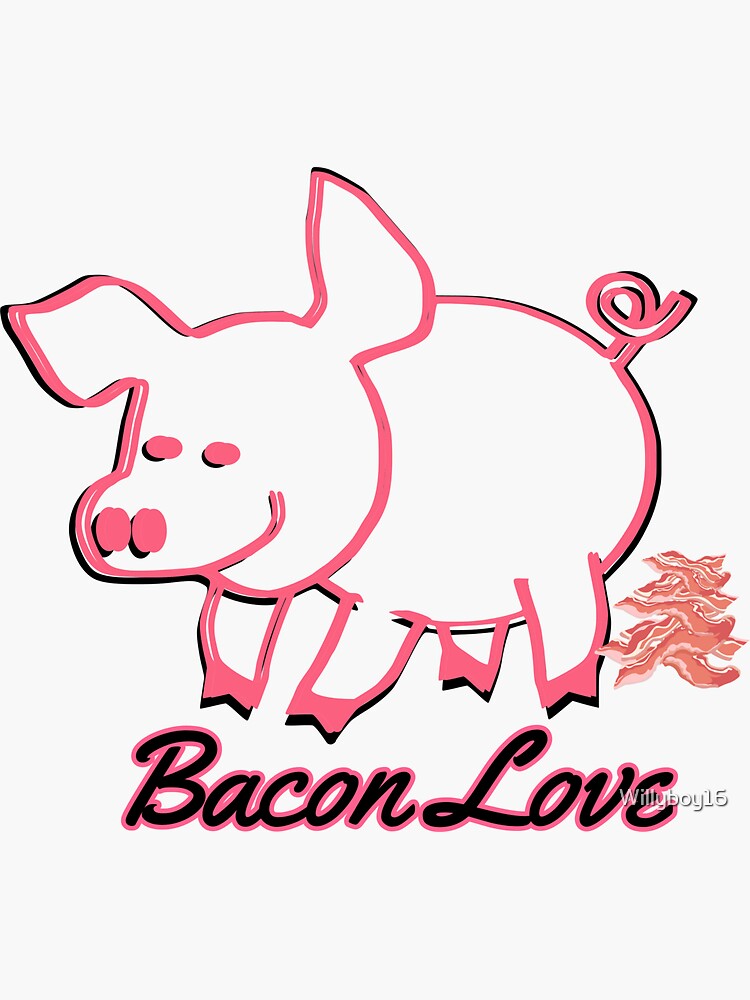 "Pig Pooping Bacon Gifts" Sticker for Sale by Willyboy16 | Redbubble