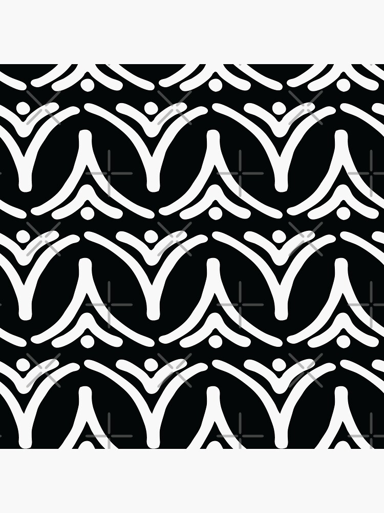 "Rog Hog Black - Hand drawn bold decorative ethnic folk surface repeat ...