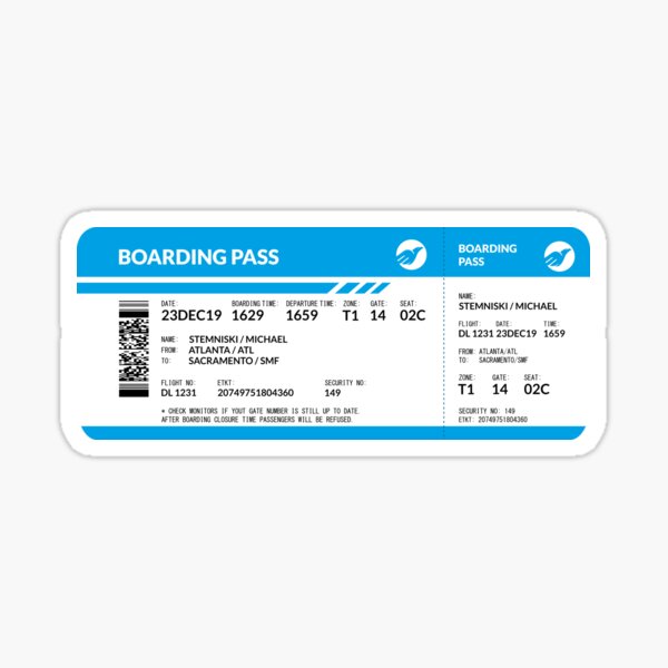 "Boarding Pass 4000x1660 MST" Sticker for Sale by twgcrazy | Redbubble