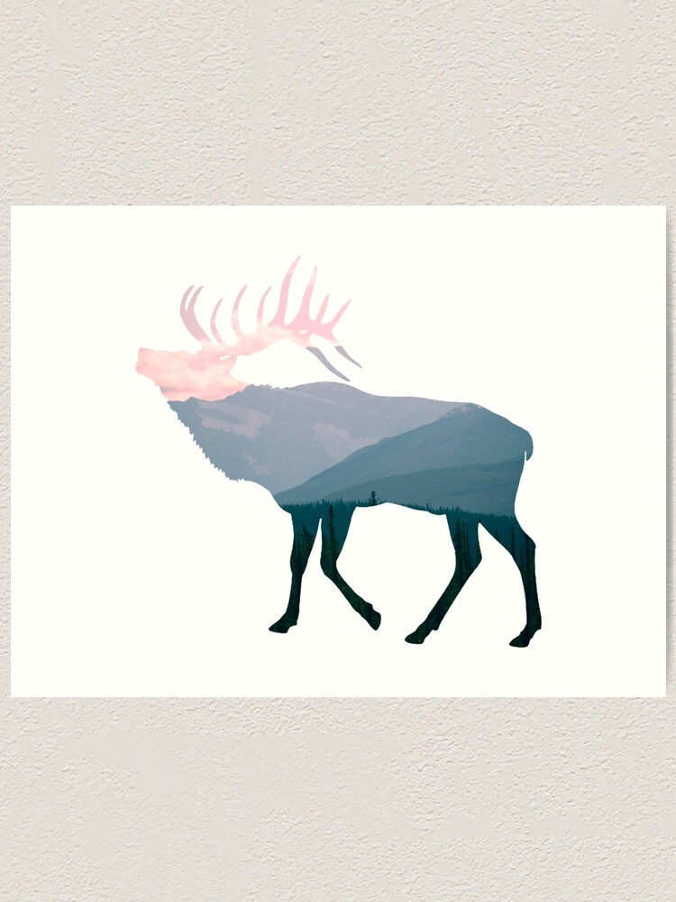 "Pink Elk Silhouette" Art Print by SmirkDog-Photo | Redbubble