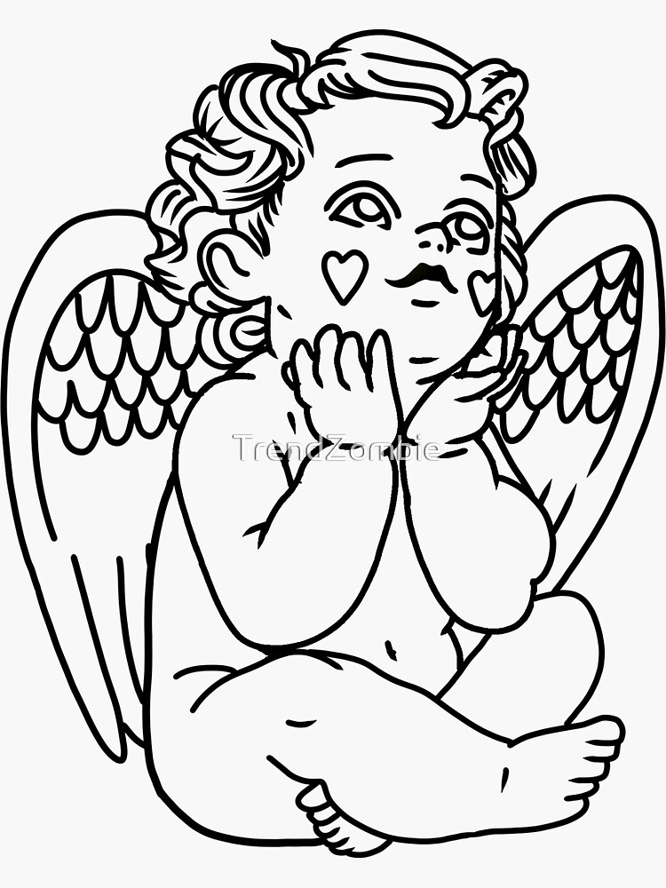 "cherub outline" Sticker for Sale by TrendZombie | Redbubble