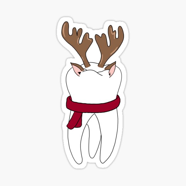 "Tooth reindeer Christmas" Sticker by carries-anatomy | Redbubble