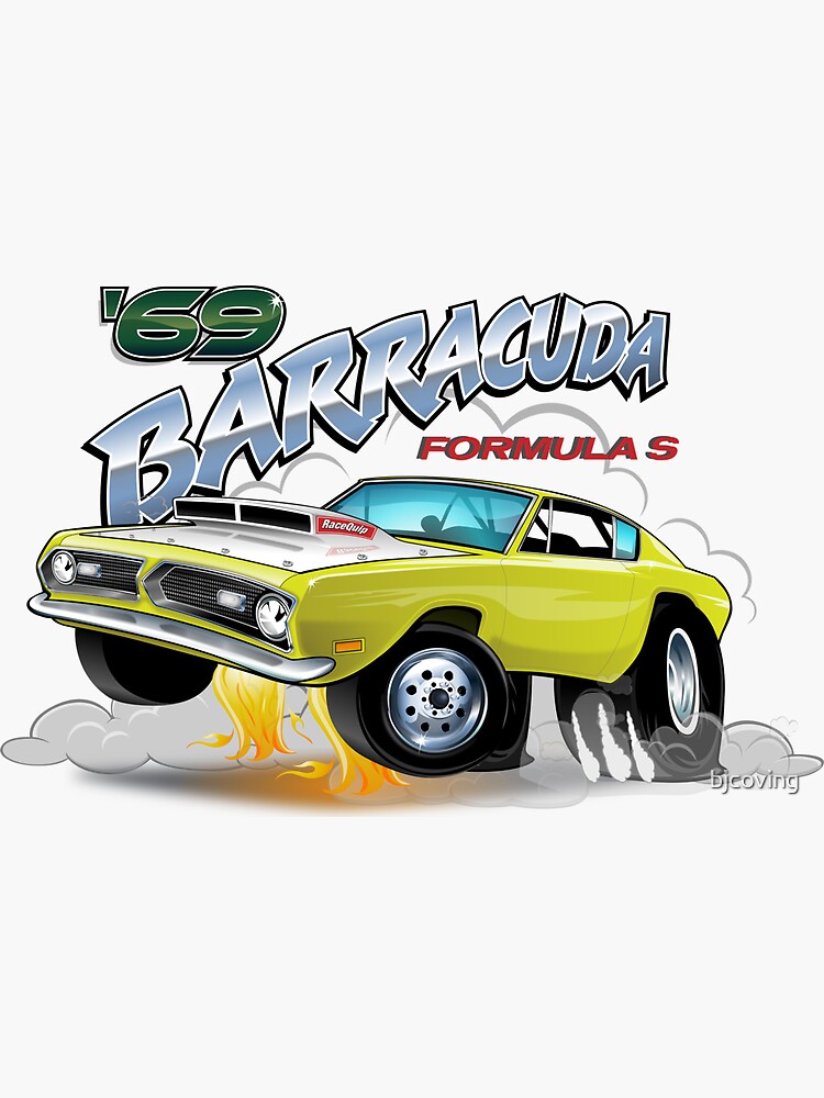 "1969 Barracuda" Sticker for Sale by bjcoving | Redbubble