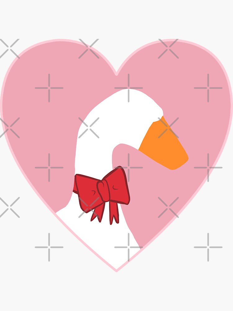 "Untitled Goose Loves Ribbon" Sticker for Sale by Thyanel | Redbubble