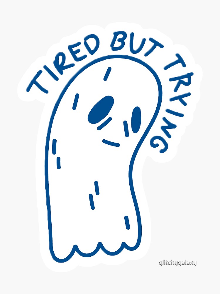 "Tired Ghost" Sticker for Sale by glitchygalaxy | Redbubble