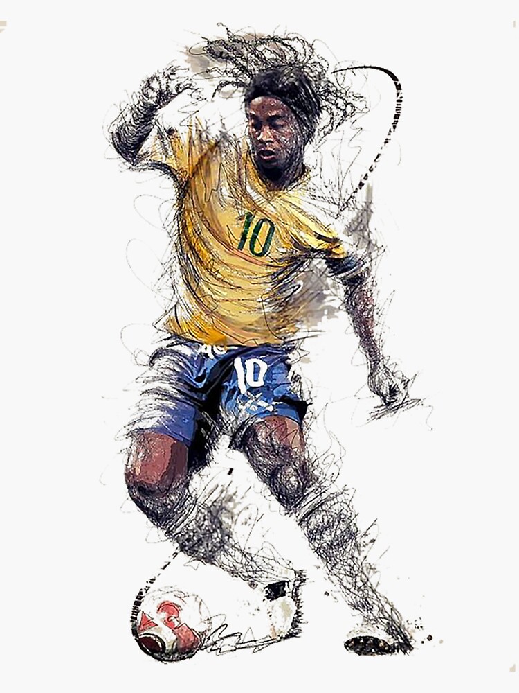 "Art Ronaldinho Drawing" Sticker for Sale by vionamita | Redbubble