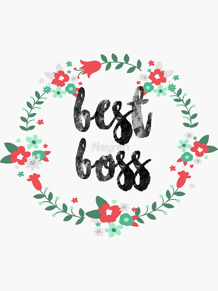 "Best boss" Sticker by Neyren | Redbubble
