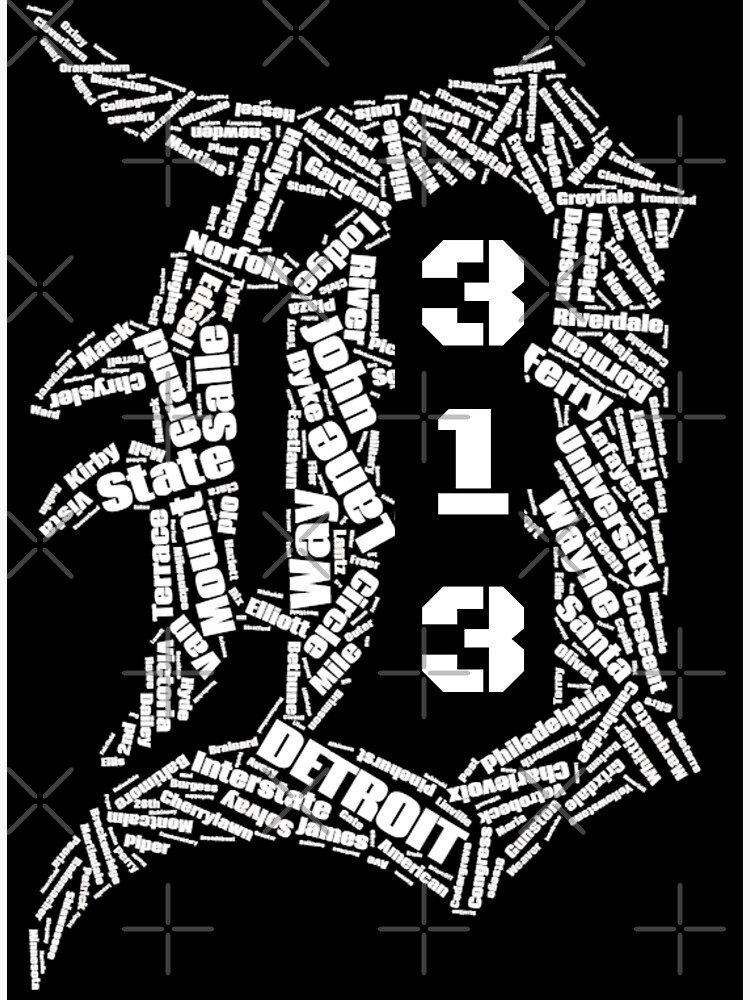 "Detroit 313 Motor City Michigan D with Roads " Sticker for Sale by ...