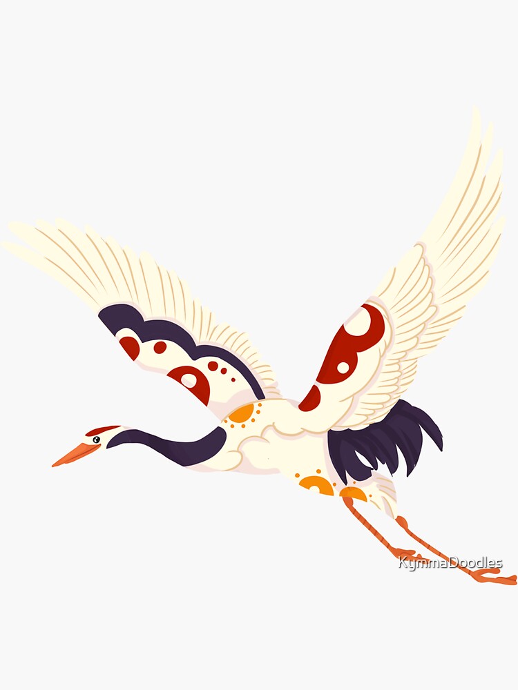 "Crane bird" Sticker by KymmaDoodles | Redbubble
